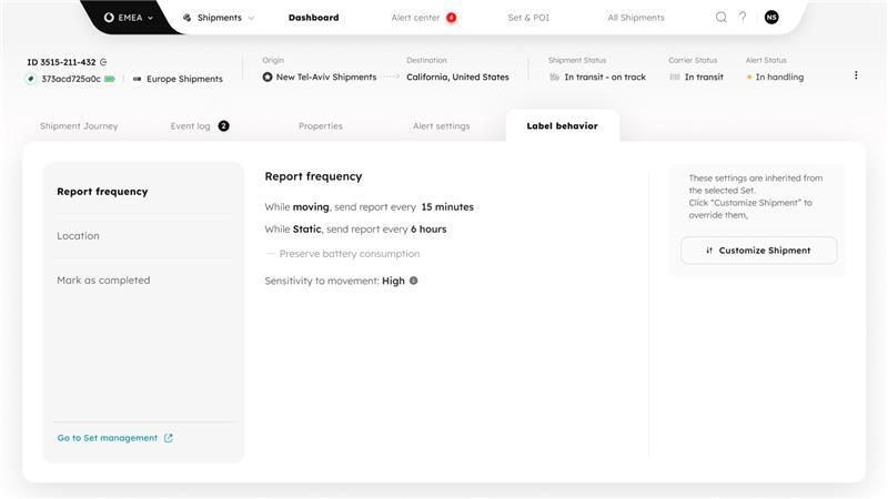Edit Single Shipment Label Behavior